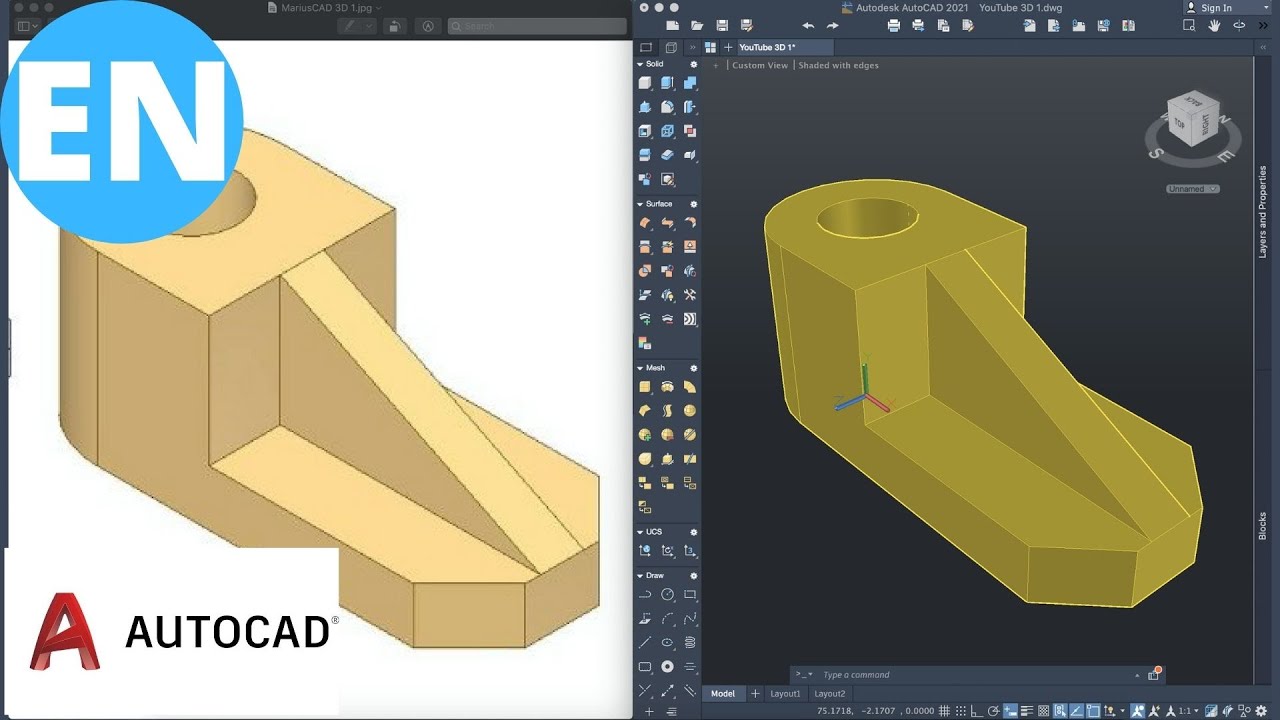 AutoCAD | 3D Tutorial for Beginners | Exercise 1