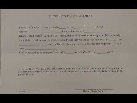 Mutual Rescission Agreement #landlord #tenant #rentalproperty