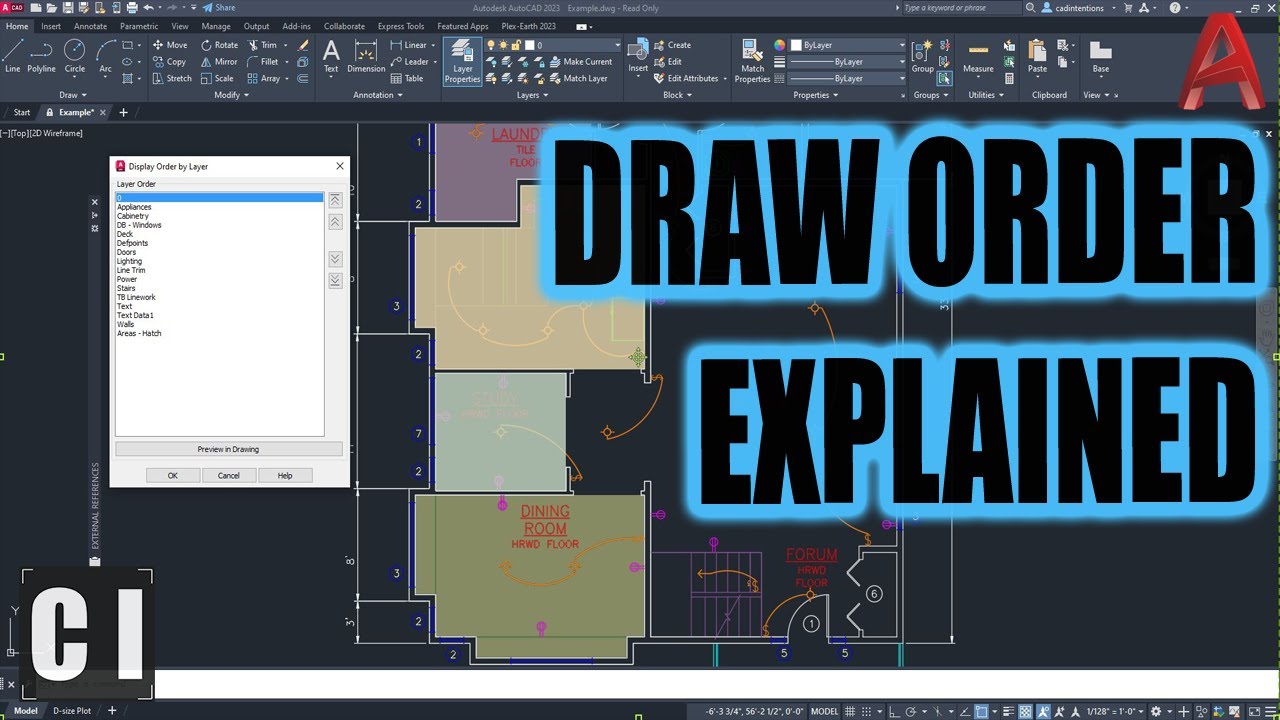 AutoCAD Draw Order Explained! How To Set Draw Order By Layer, Hatch, Text Tips & More!