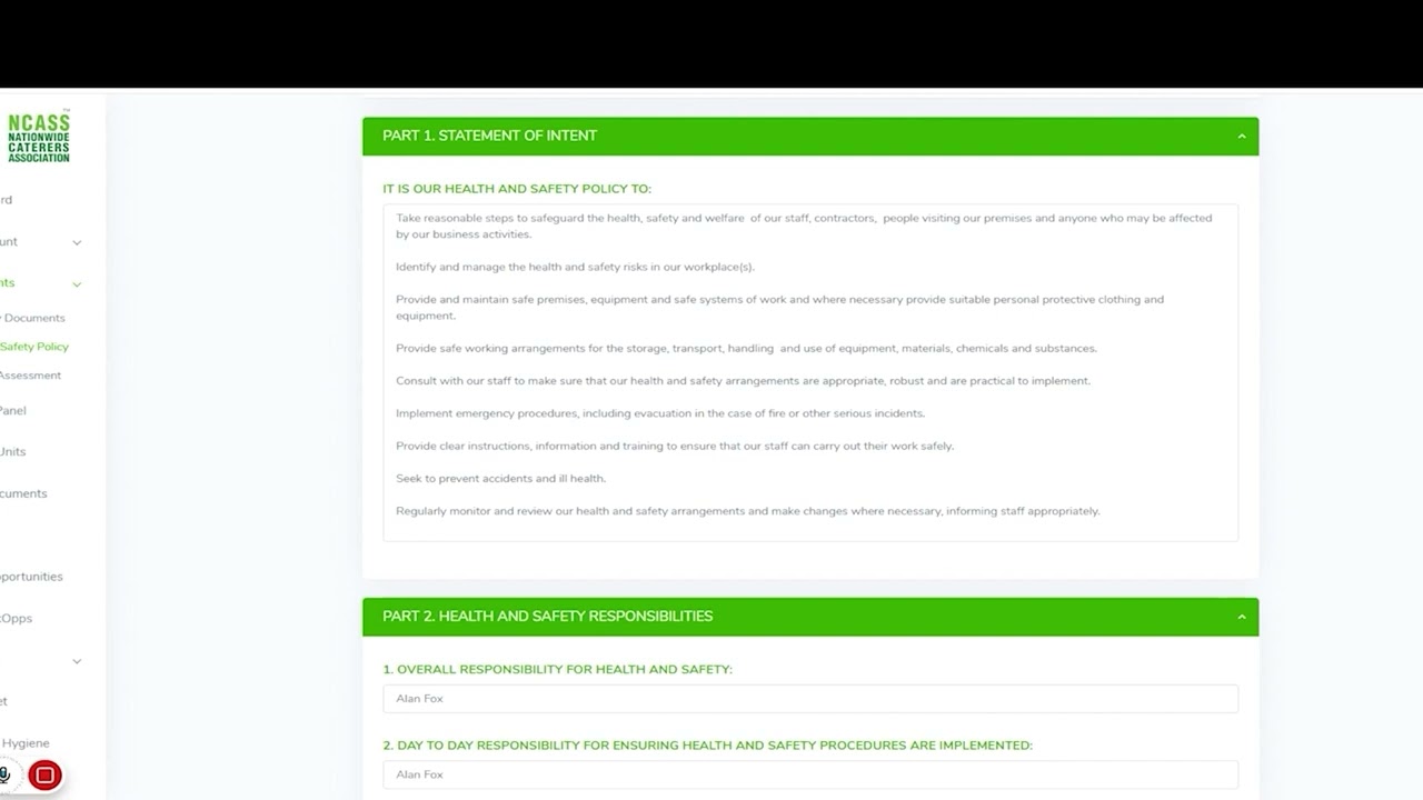 How to create a Health and Safety policy with NCASS Tools