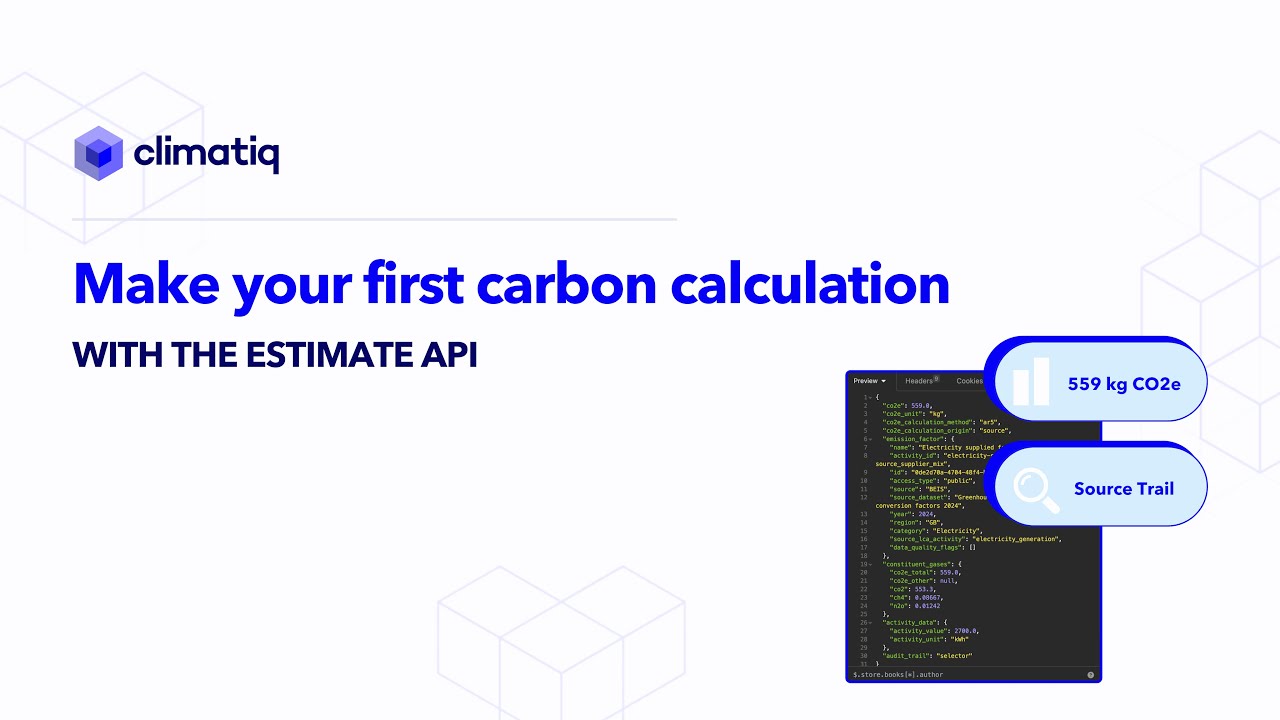 Make your first carbon calculation with Climatiq's Estimate API