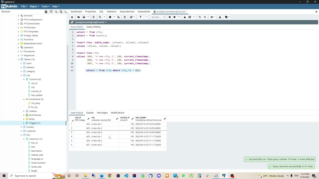 POSTGRESQL Tutorial for beginners - INSERT MULTIPLE ROWS