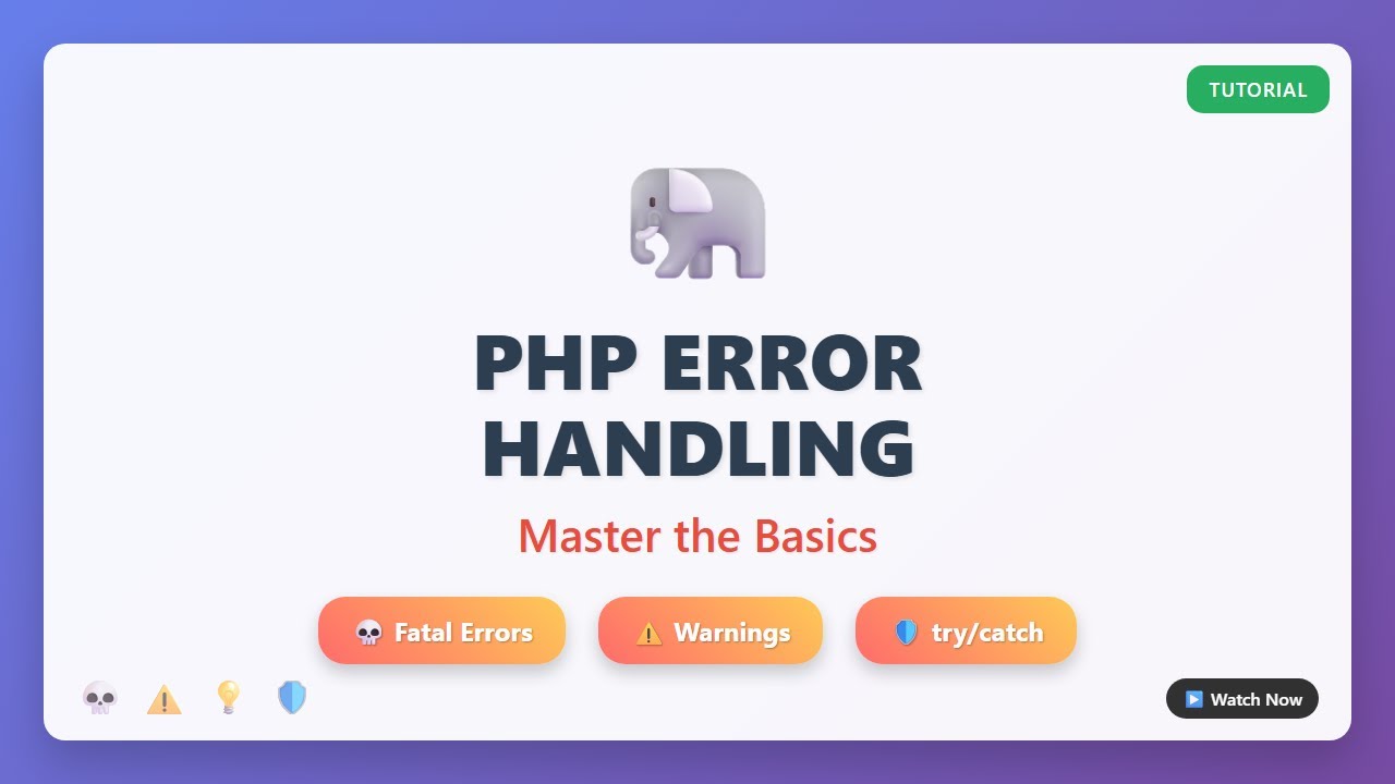 PHP Error Handling for Beginners: Types & try/catch Explained!
