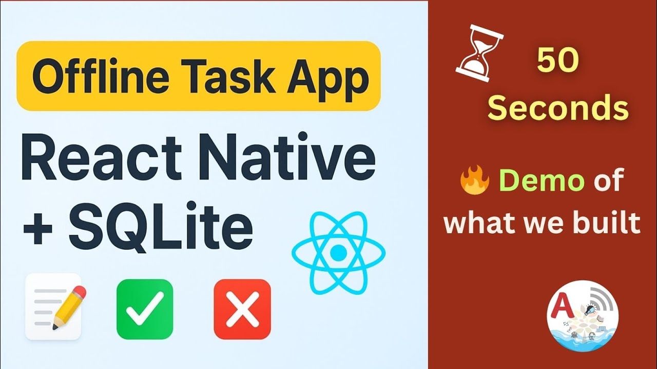 React Native + SQLite Offline Task App | 50s Quick Demo