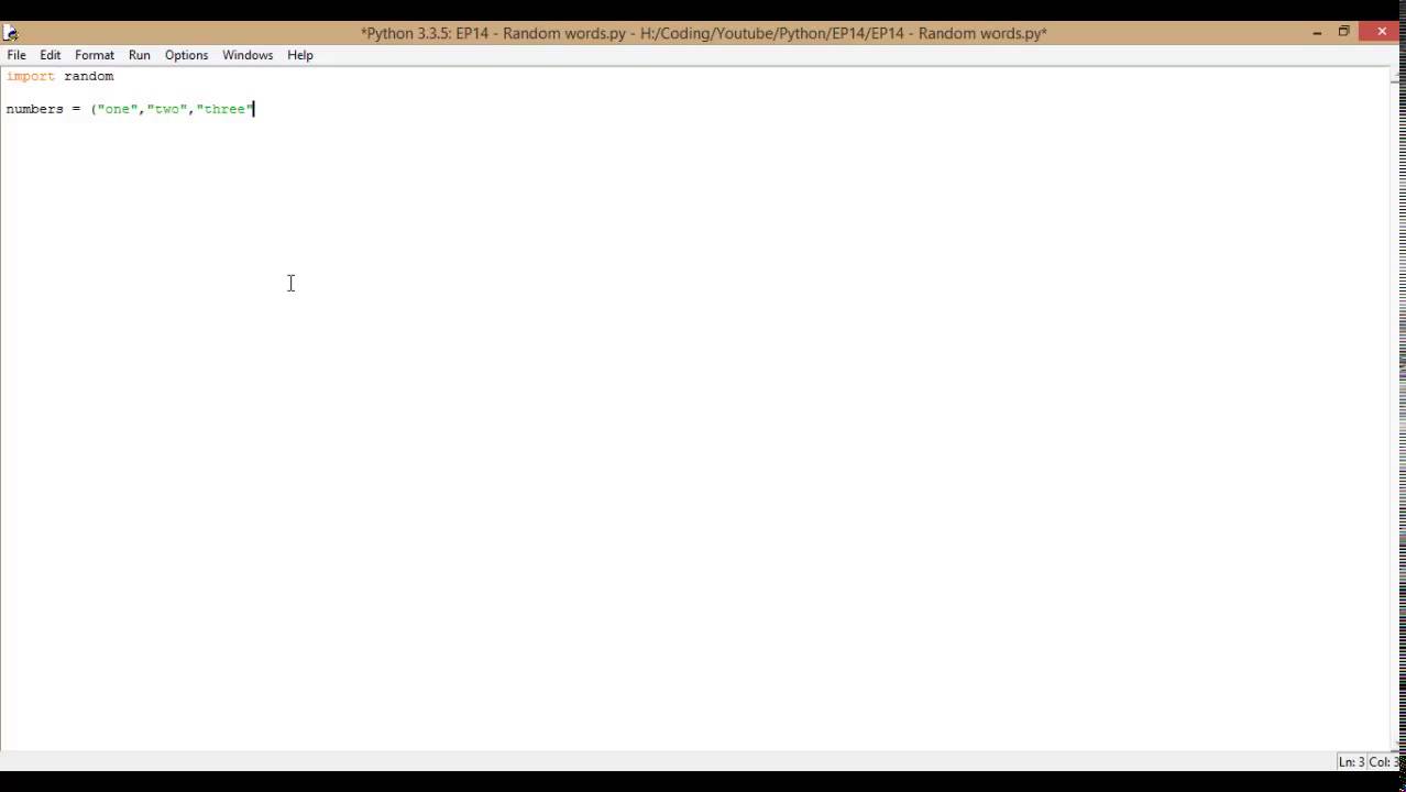 Python tutorial 14 - Random words