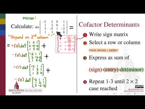 202W.8B Determinants via Cofactor Expansion
