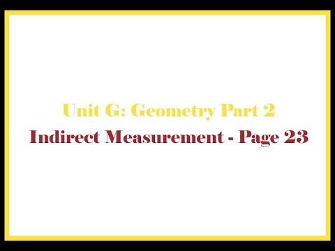 Unit G 8 Indirect Measurement - Mr. Morgan's Math Help