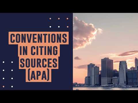 Conventions in Citing Sources — APA (English) | Youth VOX