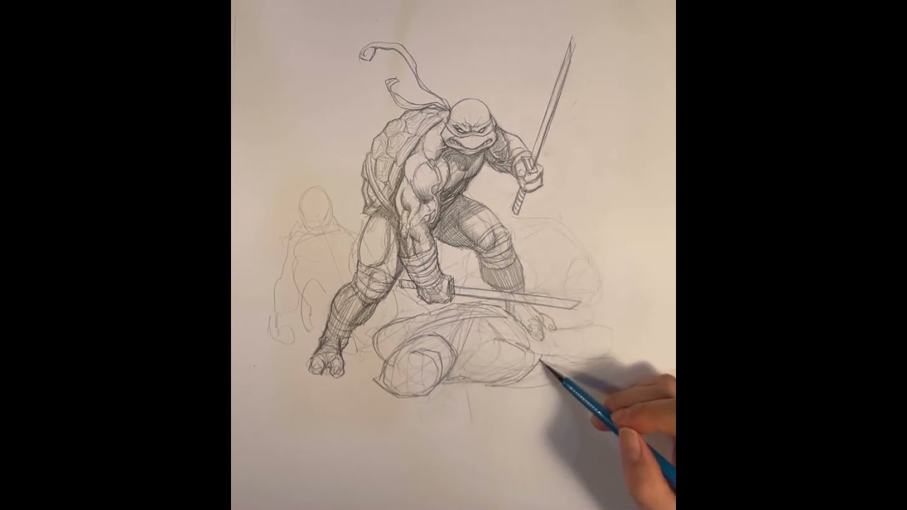 Frank Cho Drawing Demo - Teenage Mutant Ninja Turtle Leonardo