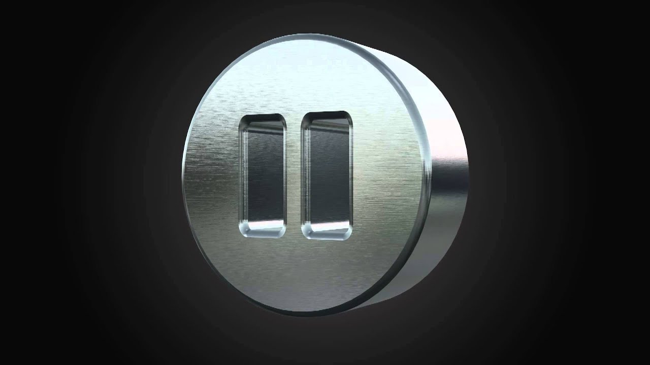 3D Pause Button - Free Footage - Full HD 1080p