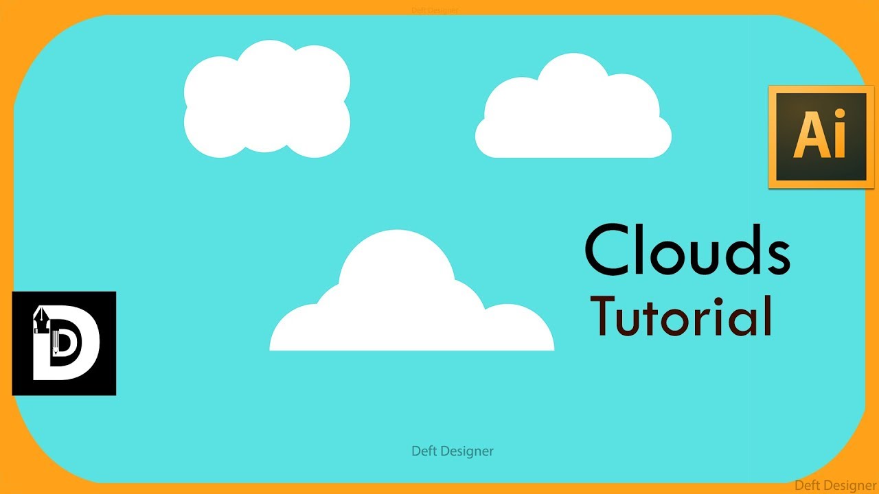 Illustrator tutorial : Simple Cloud Tutorial Illustrator cc 2017 ; flat design cloud  Deft Designer