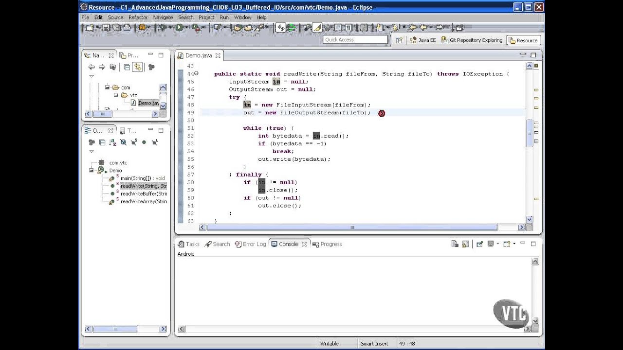 Advanced Java tutorial - Buffered I O