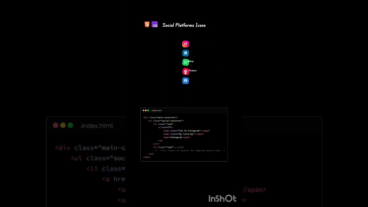 Social platform Icons.#coding #python #frontendcourse #htmlcss