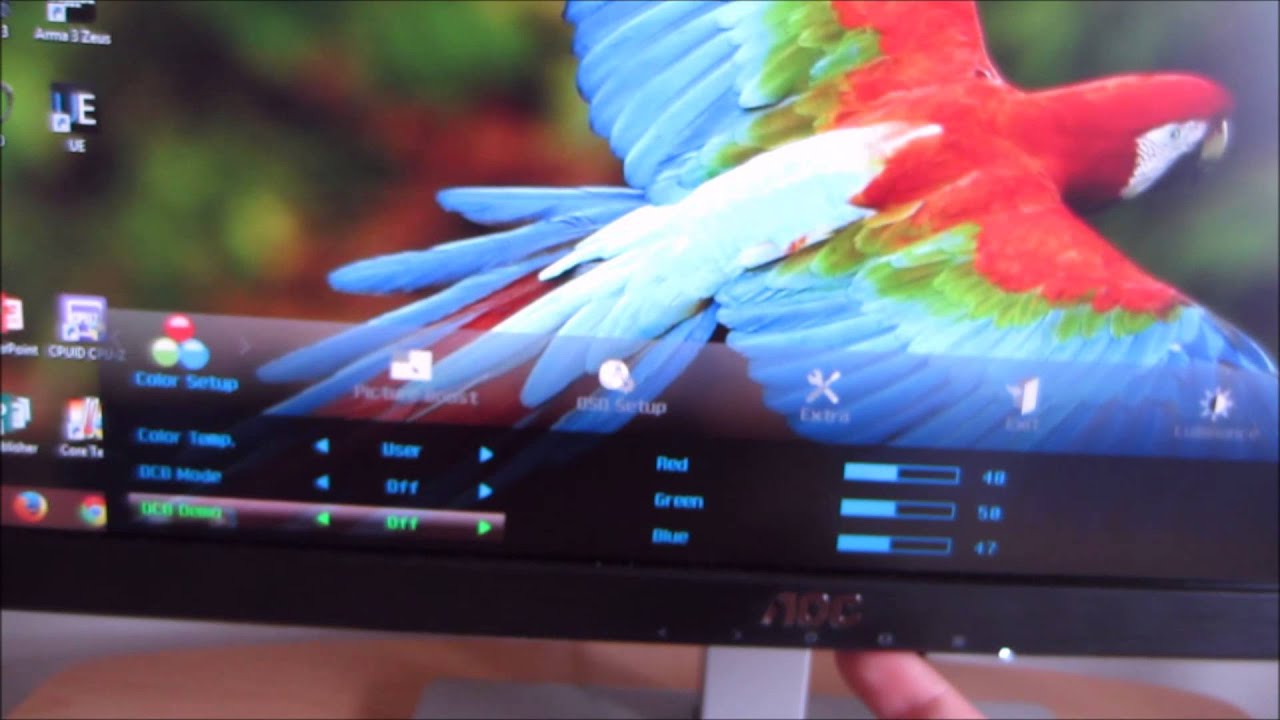 AOC i2276Vwm Menu System (OSD)
