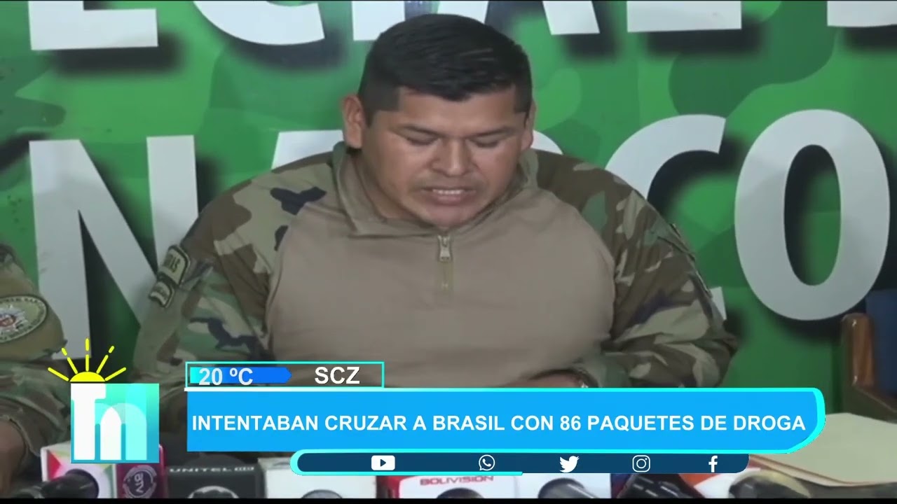 Detienen a dos personas que intentaban cruzar la frontera de Brasil con 86 paquetes de cocaína