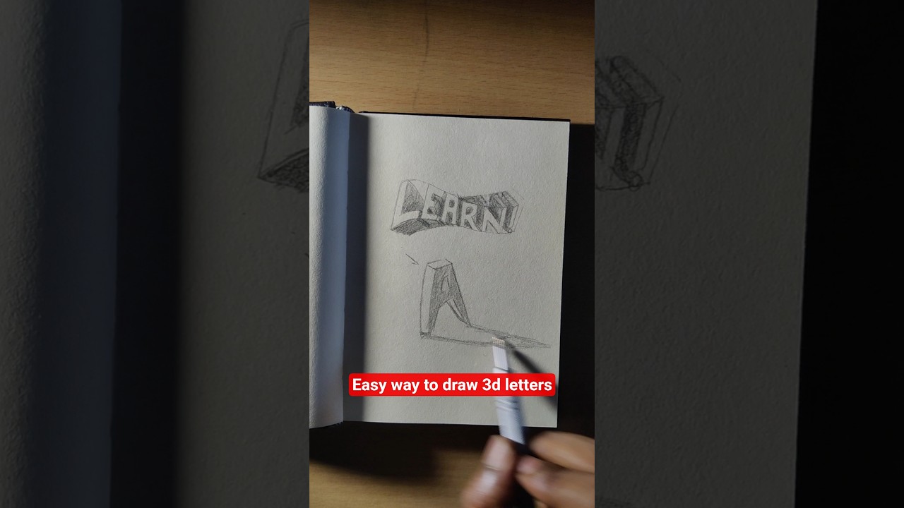 Day 17 – Draw 3D Letters That Pop! | #shorts