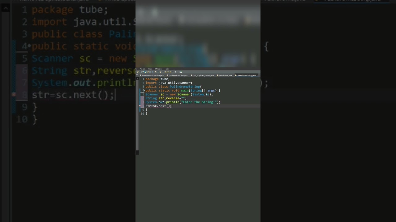 Check String is Palindrome or not using Java.#programming  #java#coding#eclipseIDE #PalindromeString