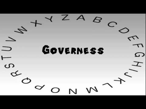 How to Say or Pronounce Governess