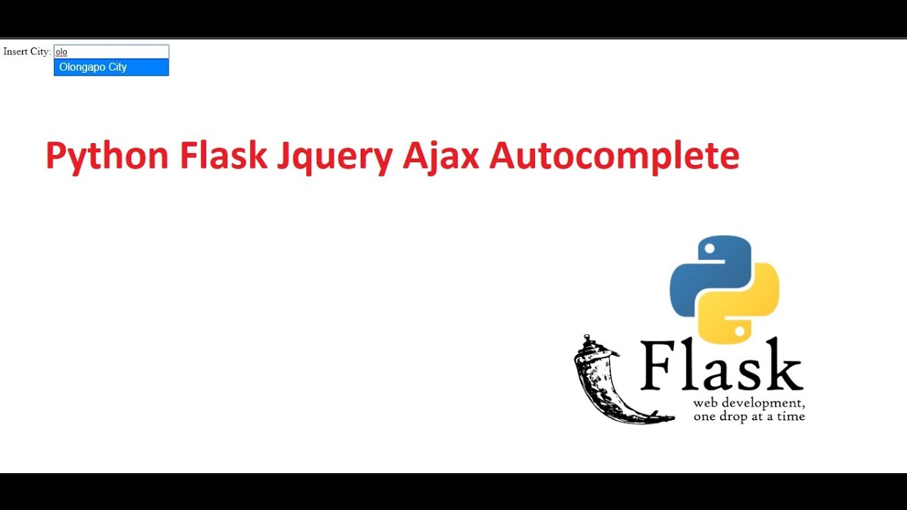 Python Flask Jquery Ajax Autocomplete
