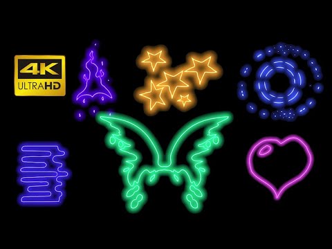 Neon Party Elements || Motion Graphics Pack || Transparent Background