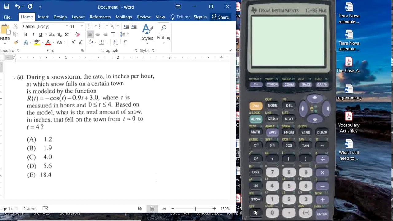 Question 60 Calculus CLEP study guide 2018