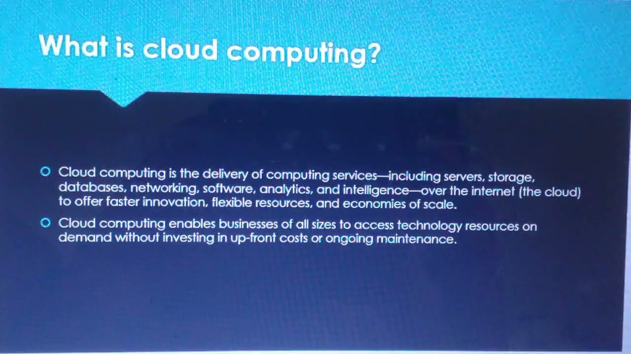 What is Cloud Computing Quizlet