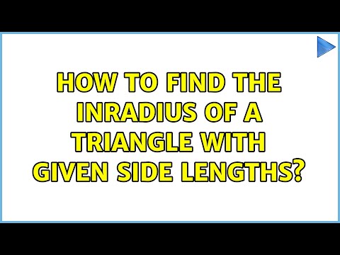 How to find the inradius of a triangle with given side lengths? (2 Solutions!!)