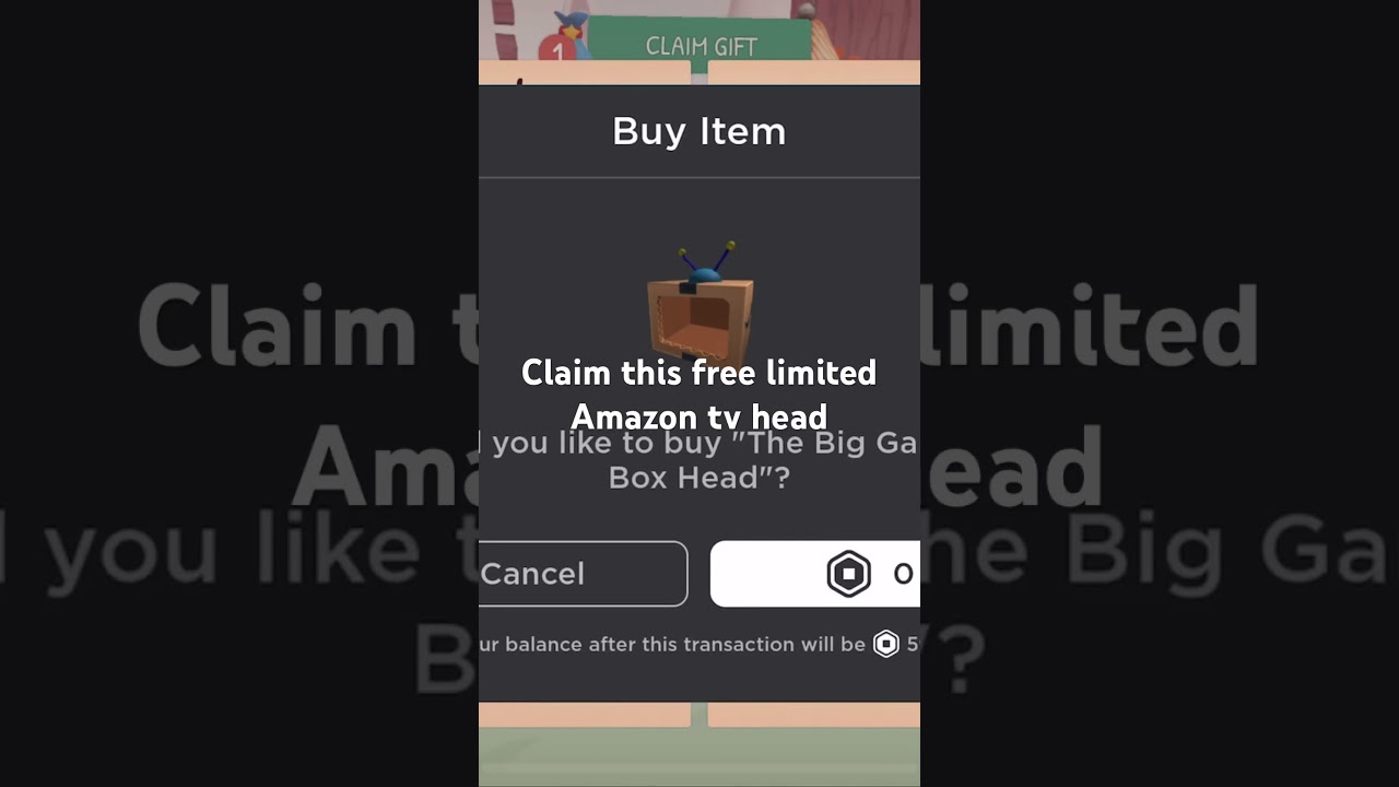 #roblox (free limited)Claim this free Amazon tv head
