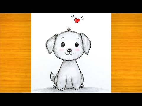 How to Draw a Cute Puppy Step by Step | Cute Dog Drawing #puppydrawing