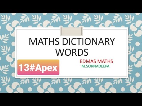 Maths Dictionary words series/13# Apex