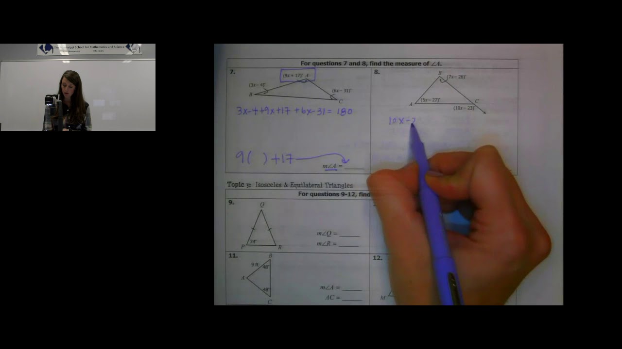Geometry Unit 4 Review for Test
