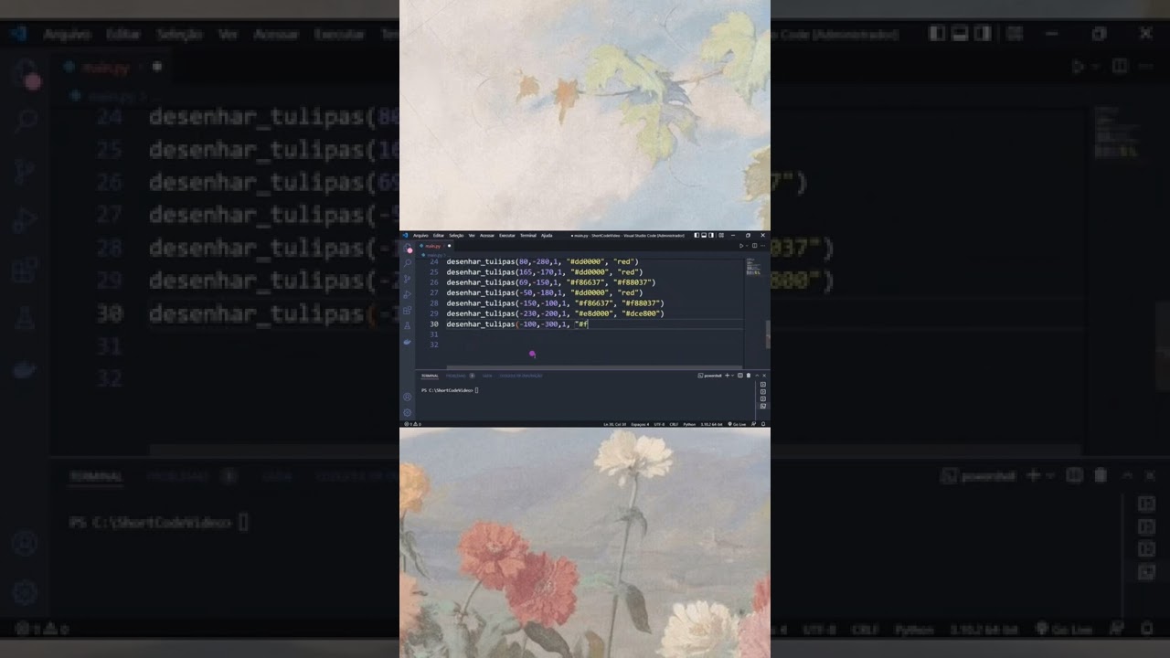 Python Turtle: Feliz Dia das Mães #shorts #shortsvideo #python #pythonprogramming   #diadasmães