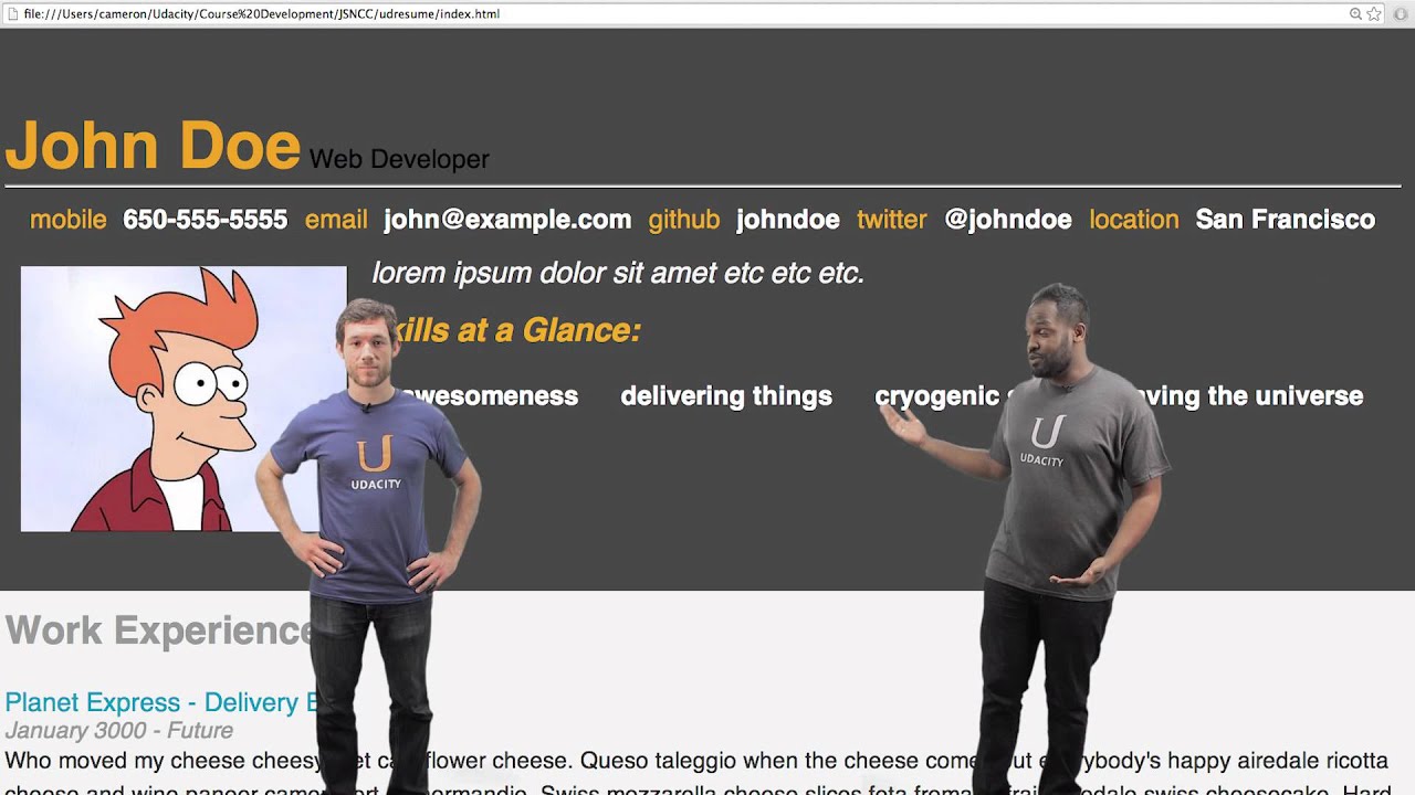 Resume Introduction - JavaScript Basics