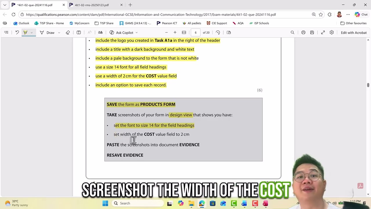 EdExcel ICT - Task A2 Database - November 2024 Paper 2