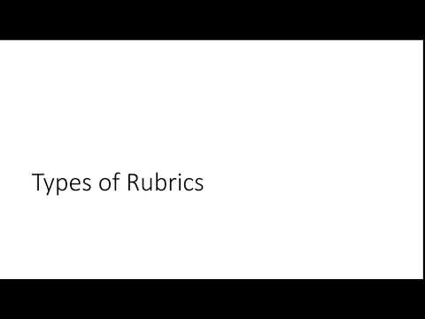 Assess and Eval Mod 2 types of rubrics