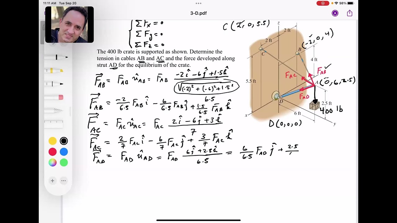 Mastering 3D Particle Equilibrium: A Comprehensive Statics Example