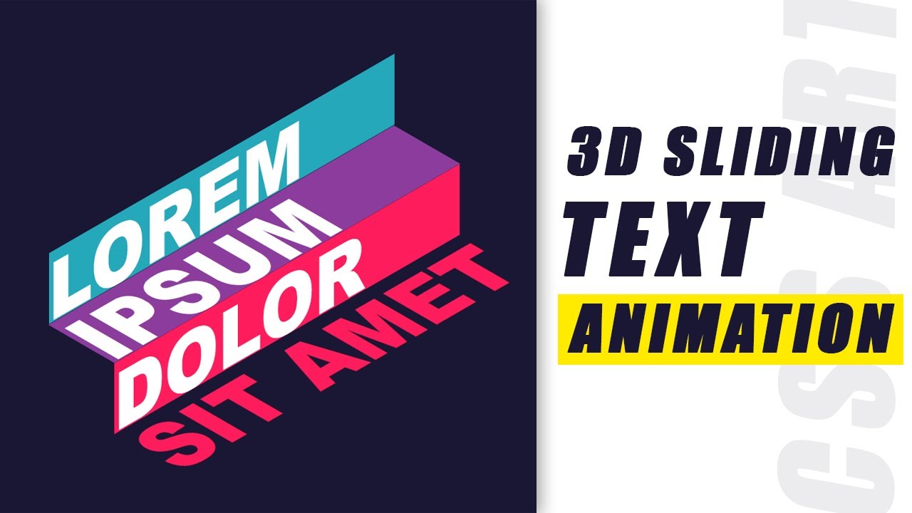 3D Sliding Text Animation using CSS - CSS Art