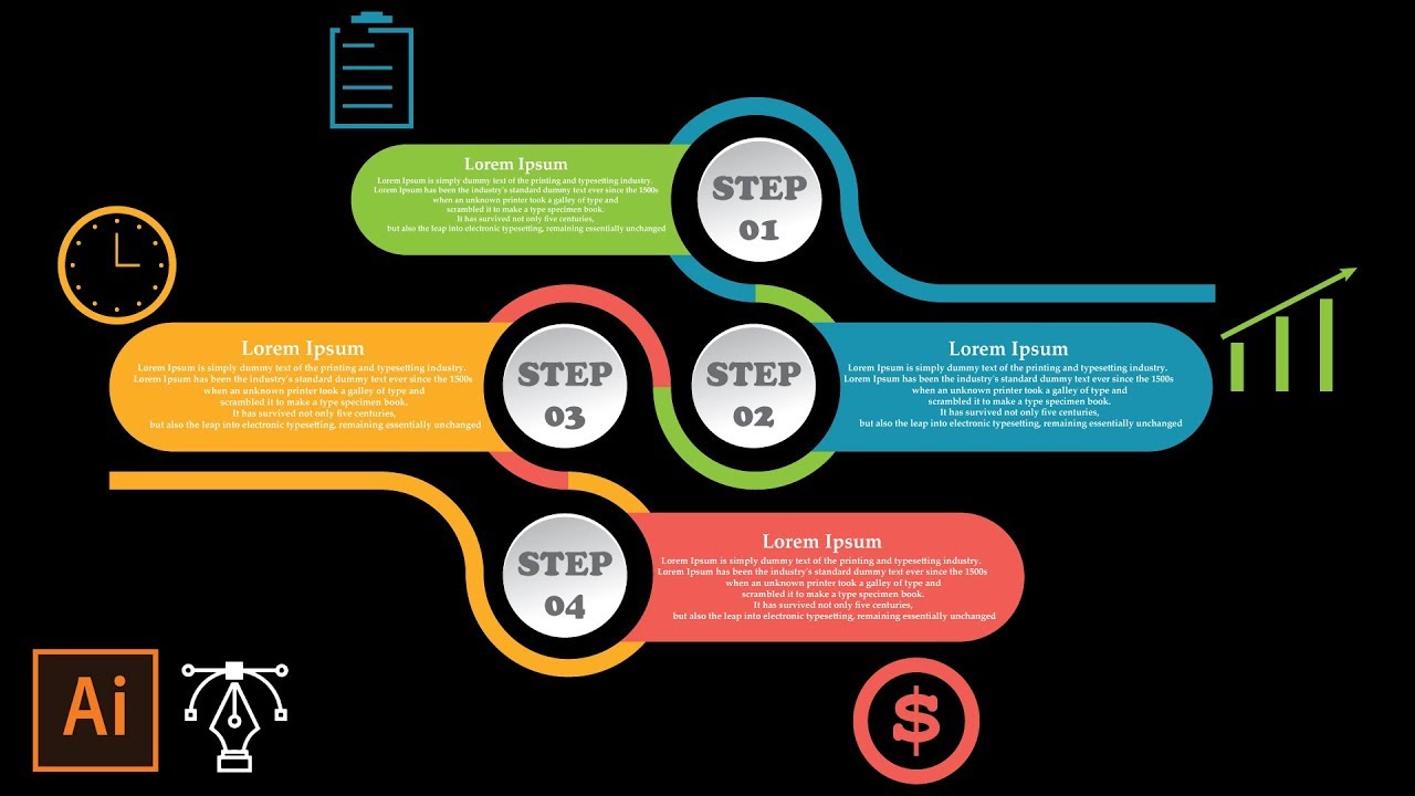 Illustrator tutorial | Colored Round Infographic Design Step By Step (FREE DOWNLOAD)