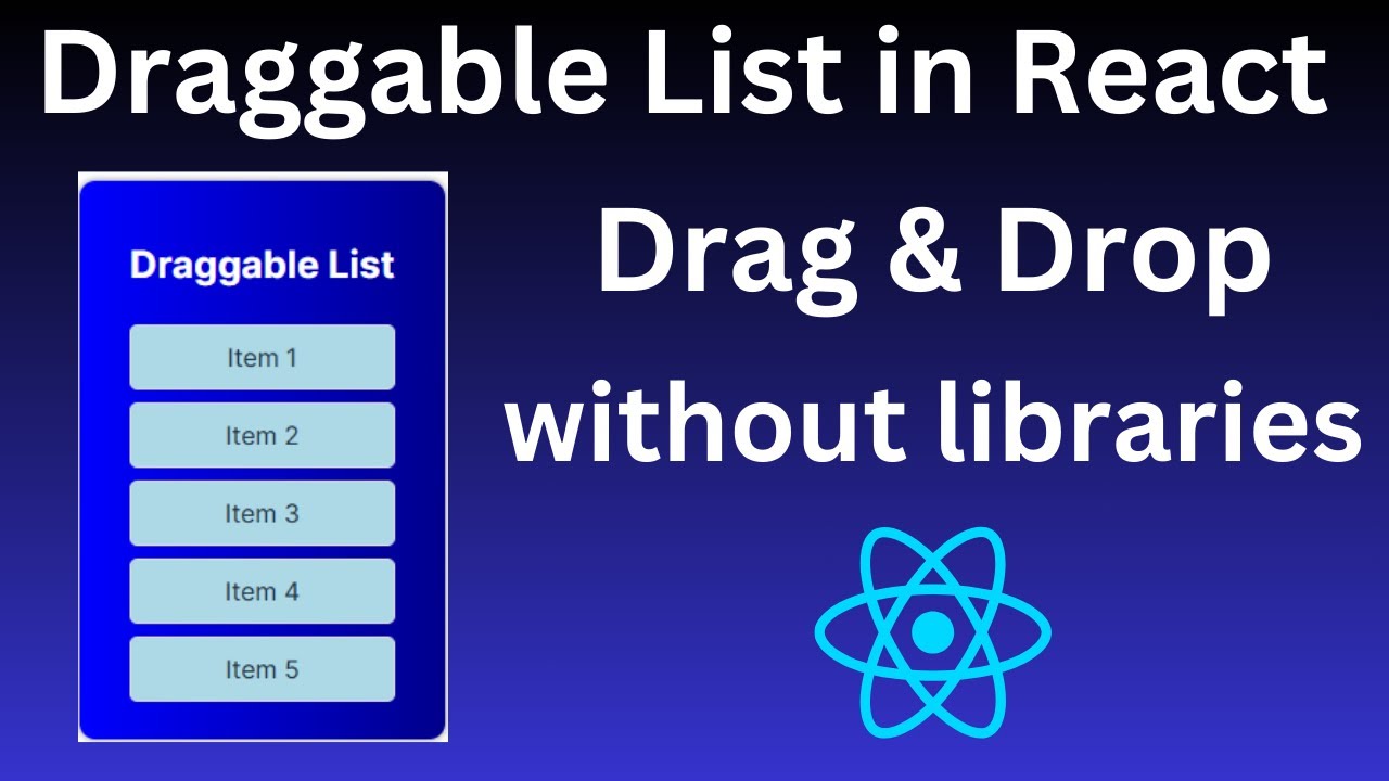 Draggable List in React JS App | HTML Drag and Drop API without any Library