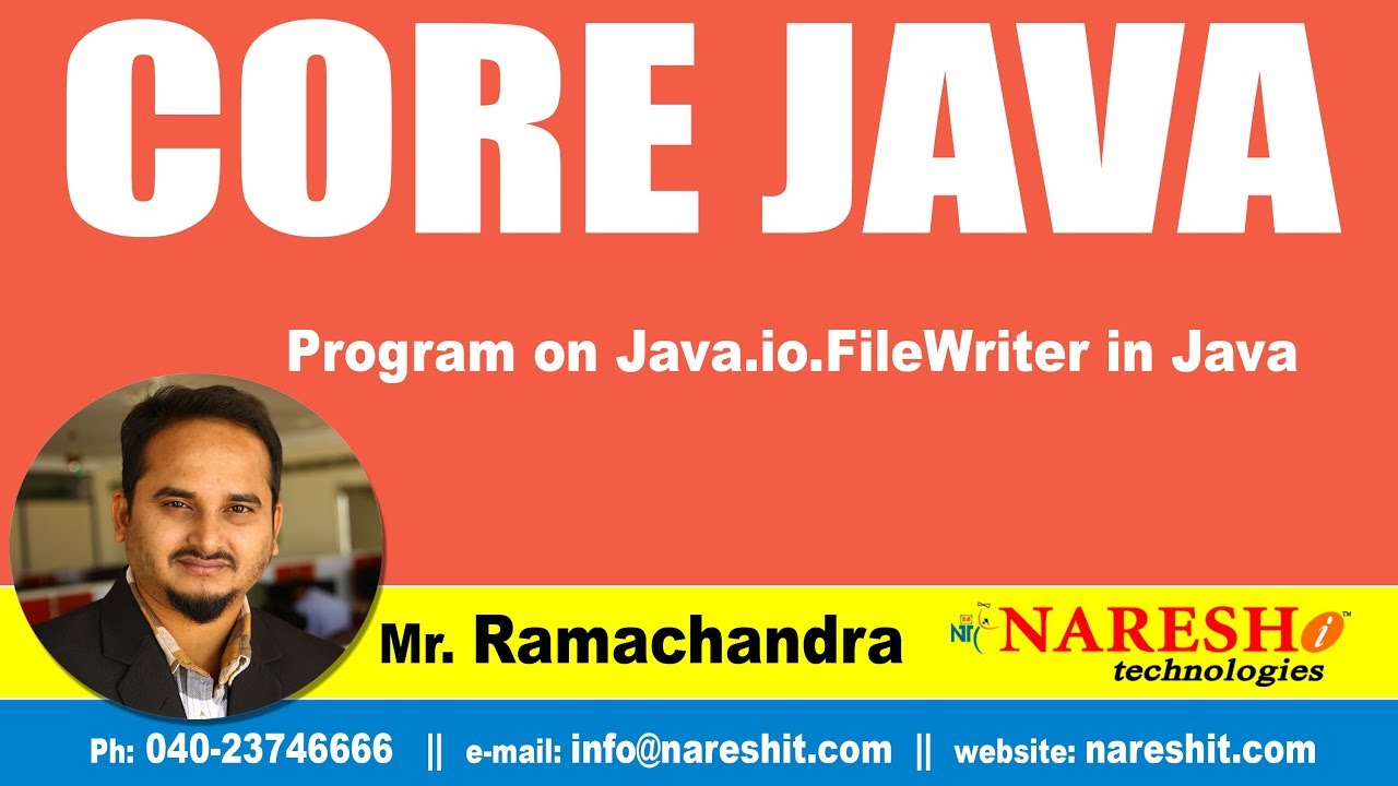 Core Java Tutorials | Program on Java.io.FileWriter in Java | Mr.Ramchandra