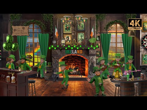 The Lucky Leprechaun - A St. Patrick's Day Ambience with Irish Music & Pub Sounds | 4K ☘️🍺🇮🇪