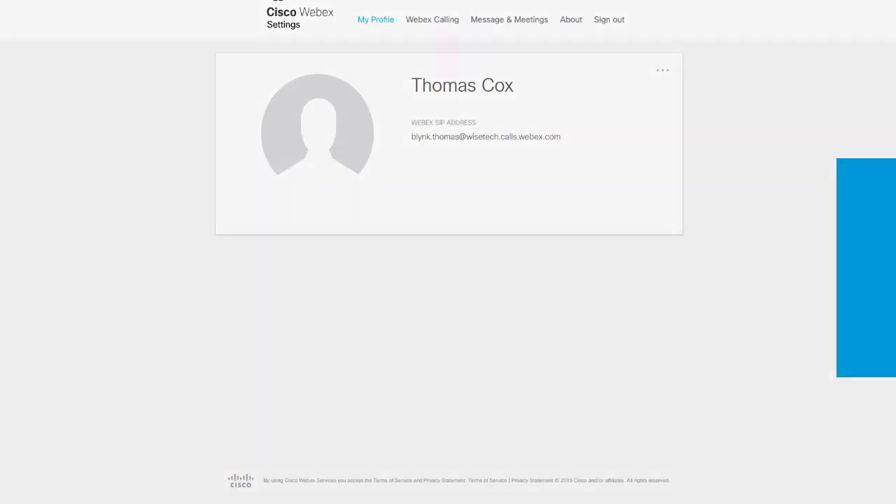 Cisco Webex- Settings Overview