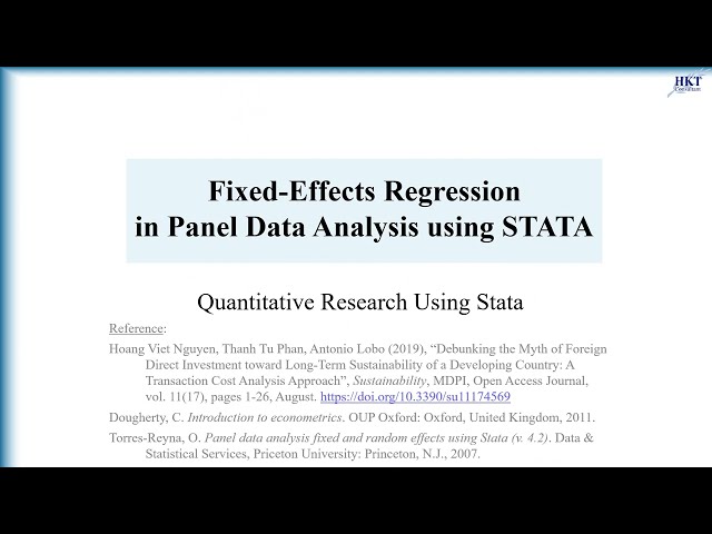 Understanding Fixed Effects Regression In Panel Data Analysis Using