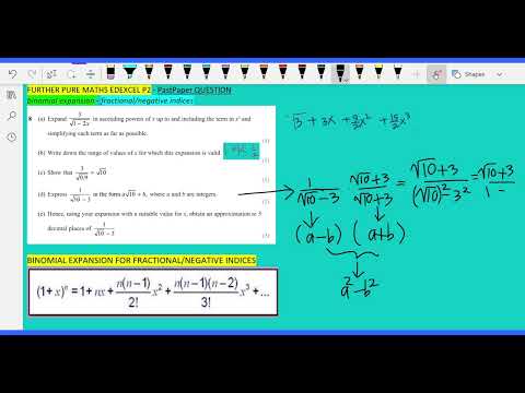 4PM1/P2 FURTHER PURE math IGCSE edexcel Question&Answer -TOPICWISE-binomial series-solved&explained👍