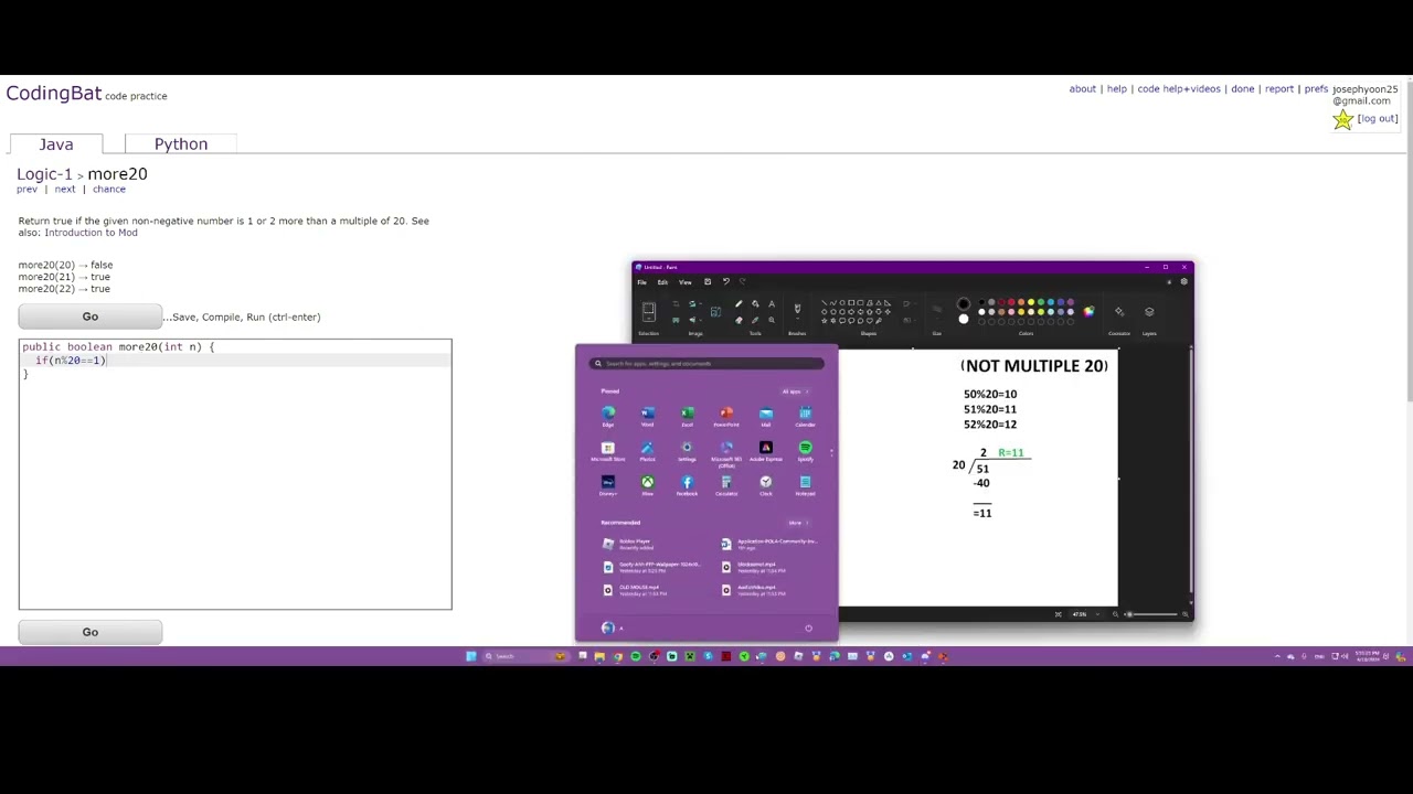 more20 - Codingbat logic1