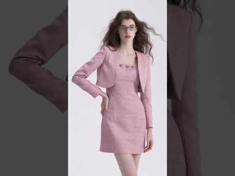 Sincethen, 2024Auturmn Letter, New arrivals, Rosepink tweed set