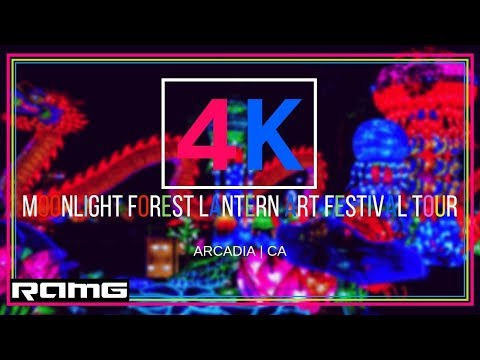 [4K] Moonlight Forest Festival Tour | Lantern Art | 月光节 | The Arboretum | Arcadia, CA