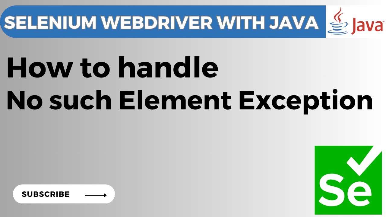 Selenium WebDriver tutorial # 27 - Handling No Such Element Exception | Unable to locate element