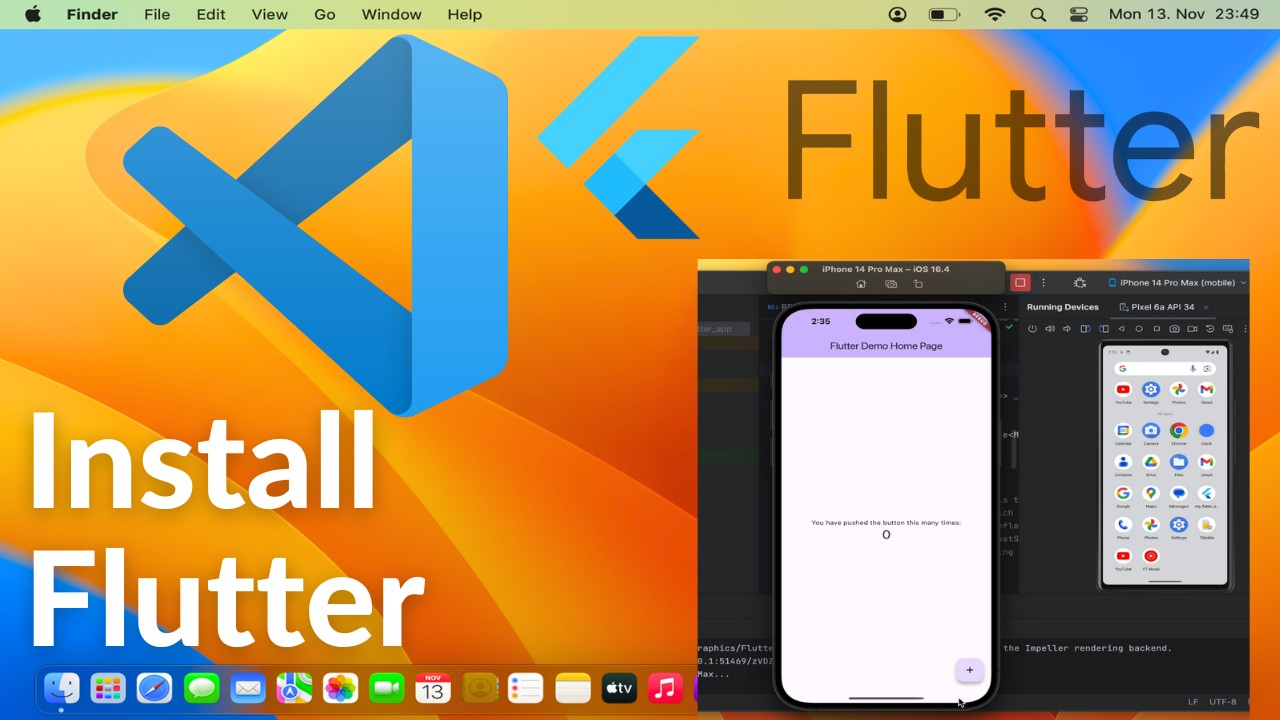 How to Install Flutter on Visual Studio Code On Mac | With Emulator ( M1/ M2/ M3)