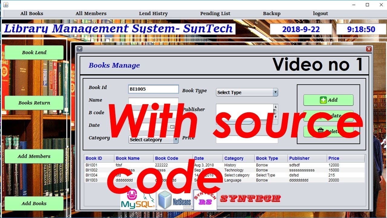 Java Library management system - step by step complete tutorial with source code #01